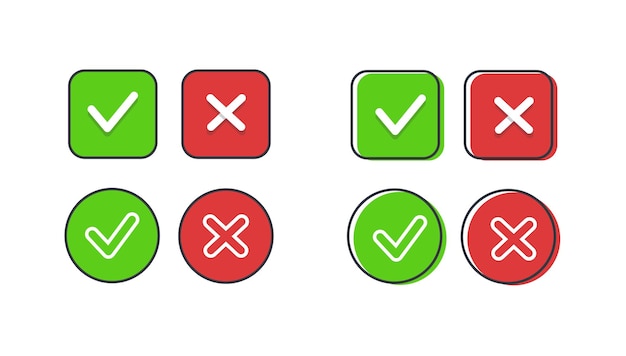 Premium Vector | Set of check marks Premium Vector | Set of check marks