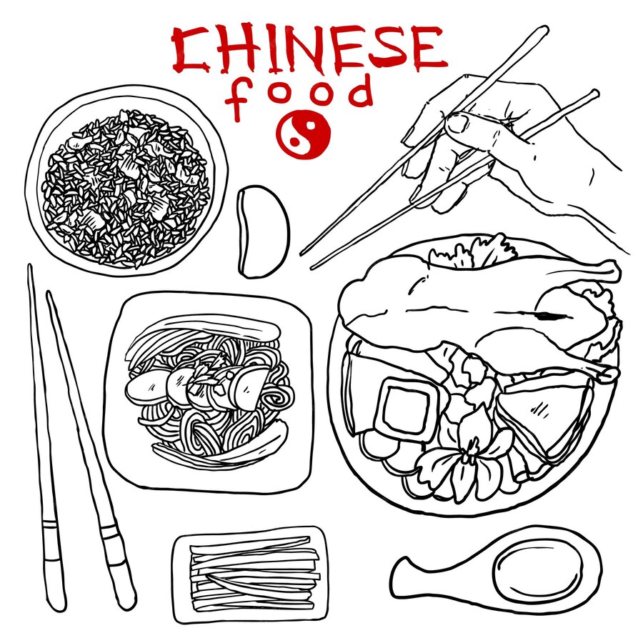 Premium Vector | Set of chinese food Premium Vector | Set of chinese food
