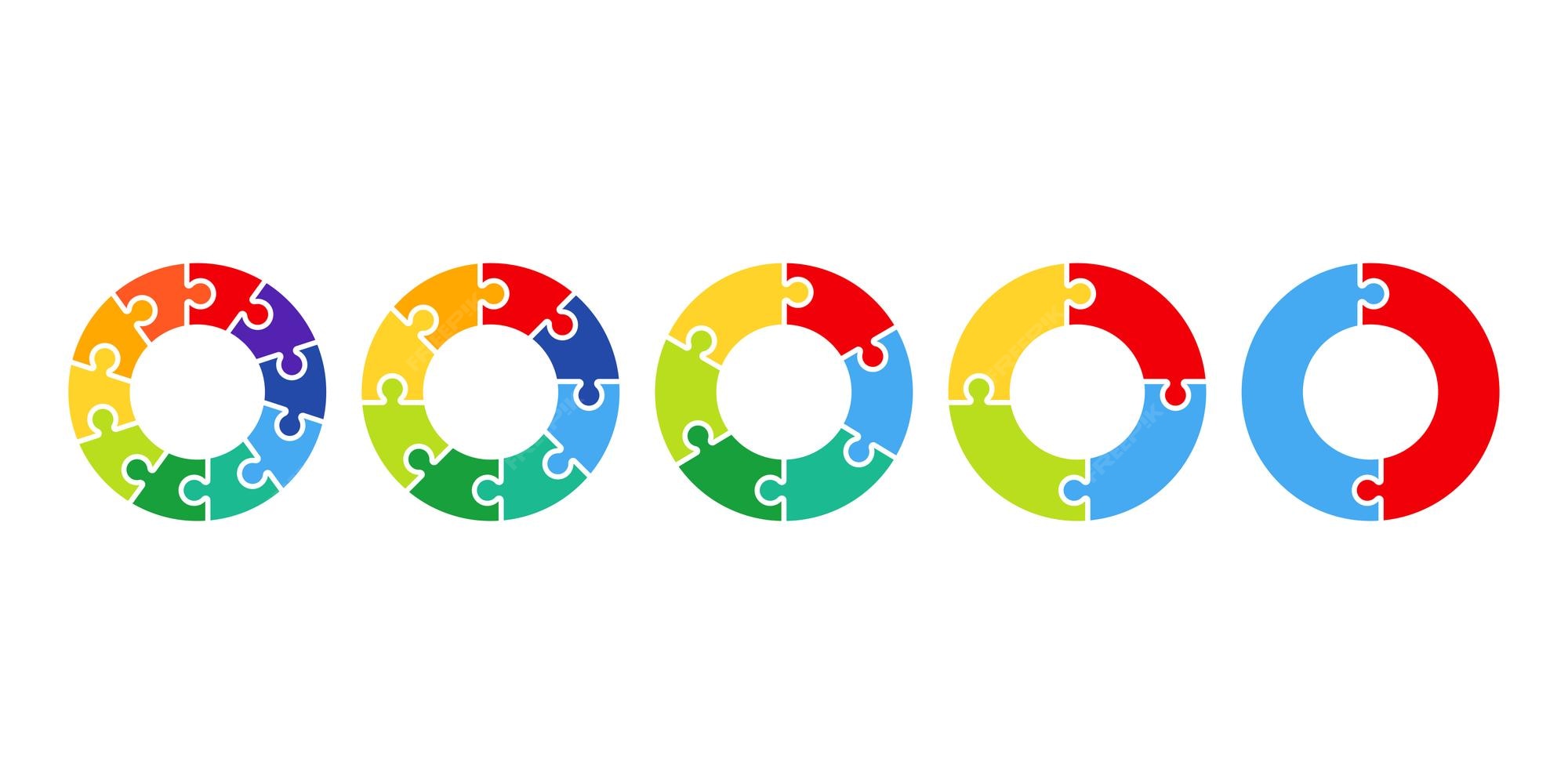 Premium Vector | Set of circular puzzle Pieces puzzle on circle ... Premium Vector | Set of circular puzzle Pieces puzzle on circle ...