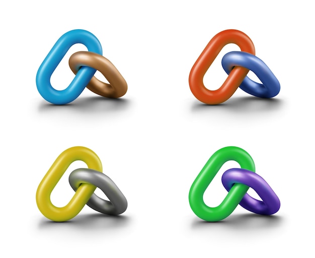 Premium Vector | Set of colored chain links Different types of ... Premium Vector | Set of colored chain links Different types of ...