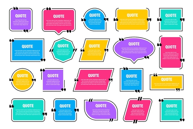 Premium Vector | Set of colorful isolated quote frames speech bubbles ... Premium Vector | Set of colorful isolated quote frames speech bubbles ...