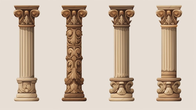 Premium Vector | A set of columns from the period Premium Vector | A set of columns from the period