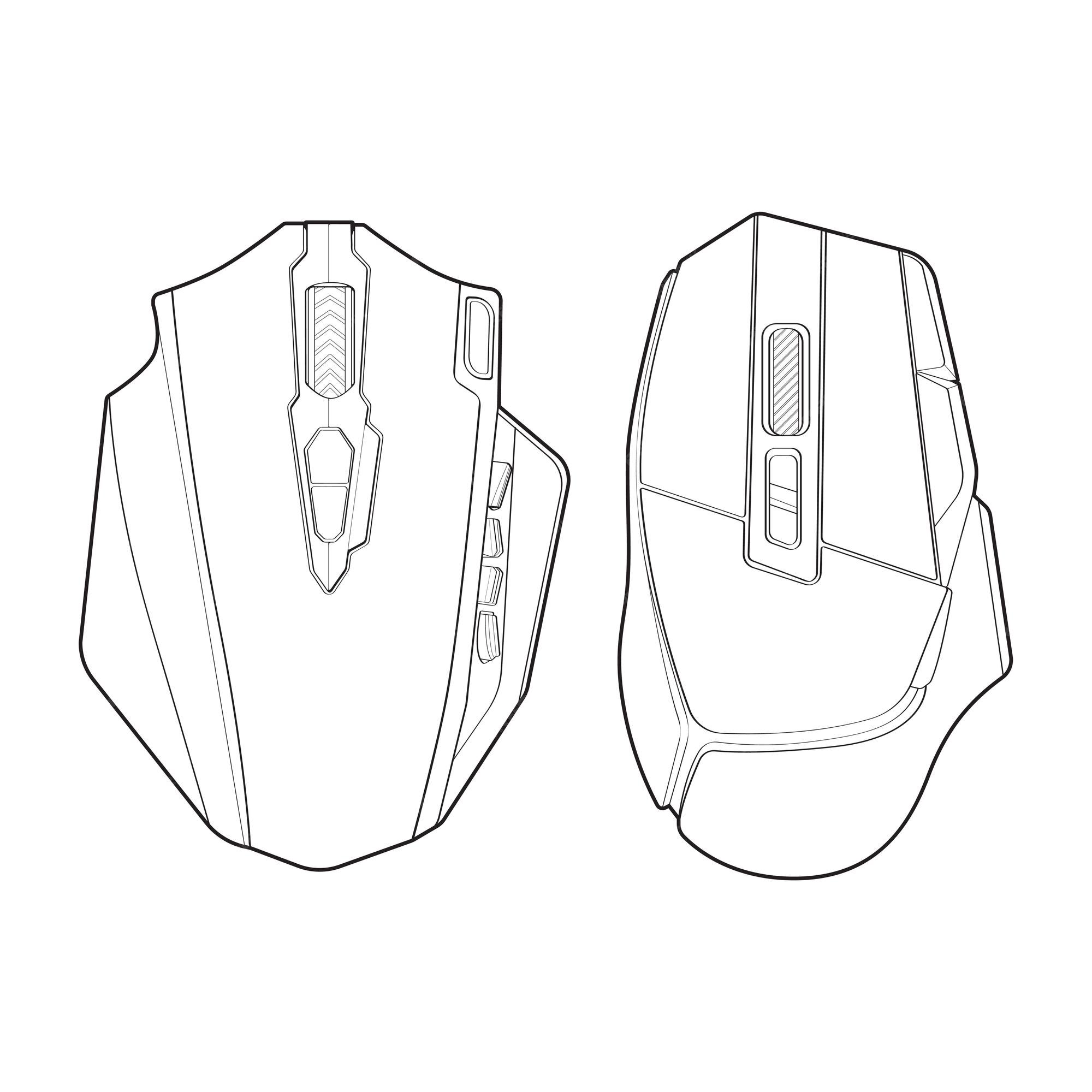 Premium Vector | Set of computer mouse outline drawing vector Computer ...