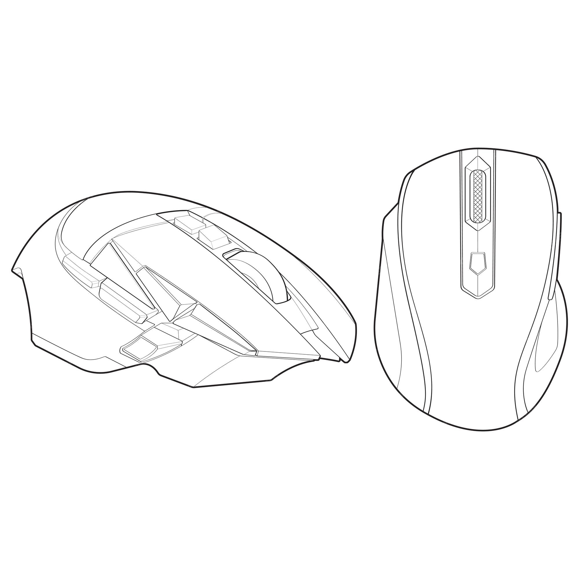 Premium Vector | Set of computer mouse outline drawing vector computer ...