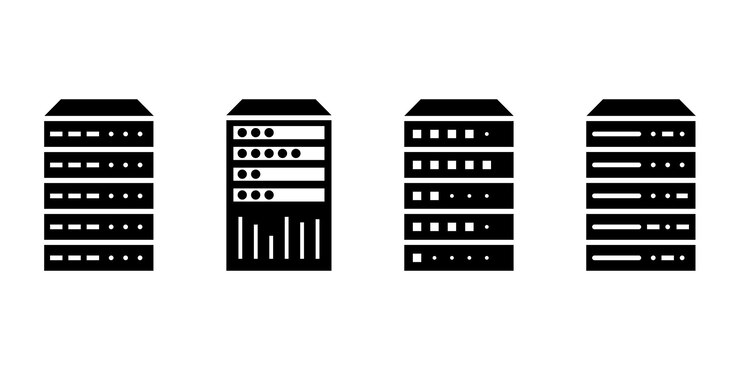 Premium Vector | Set of computer server vector icons data datacenter or ...