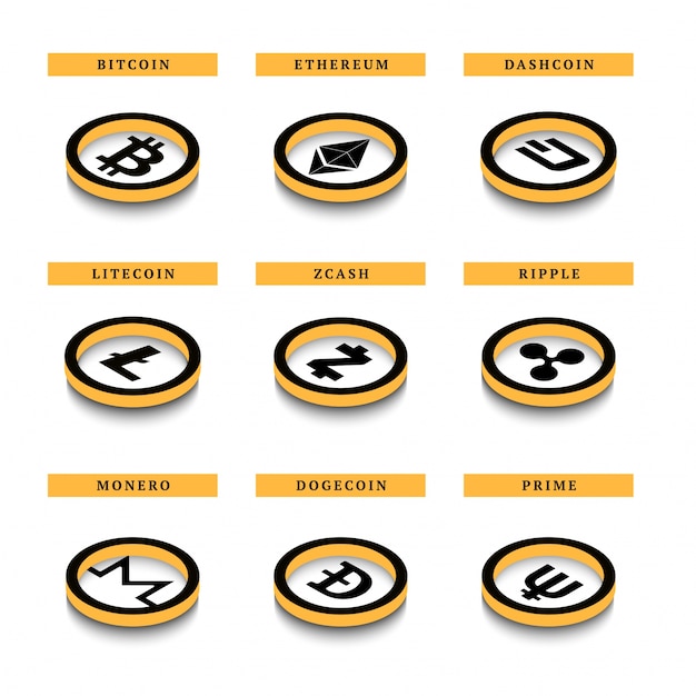 Premium Vector | Set of cryptocurrencies Premium Vector | Set of cryptocurrencies