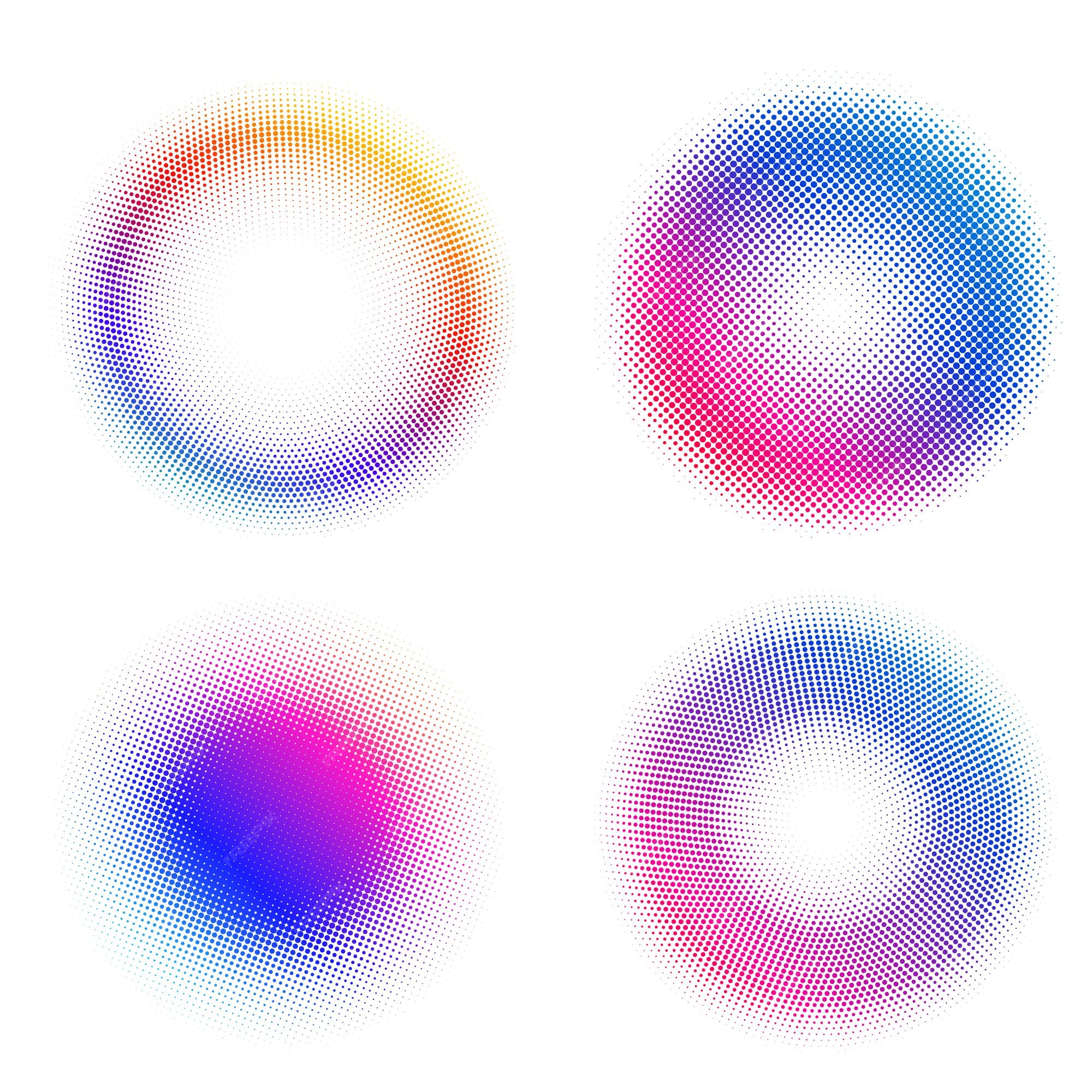 Premium Vector Set Design Elements Symbol Editable Halftone Frame Dot Circle Pattern On White