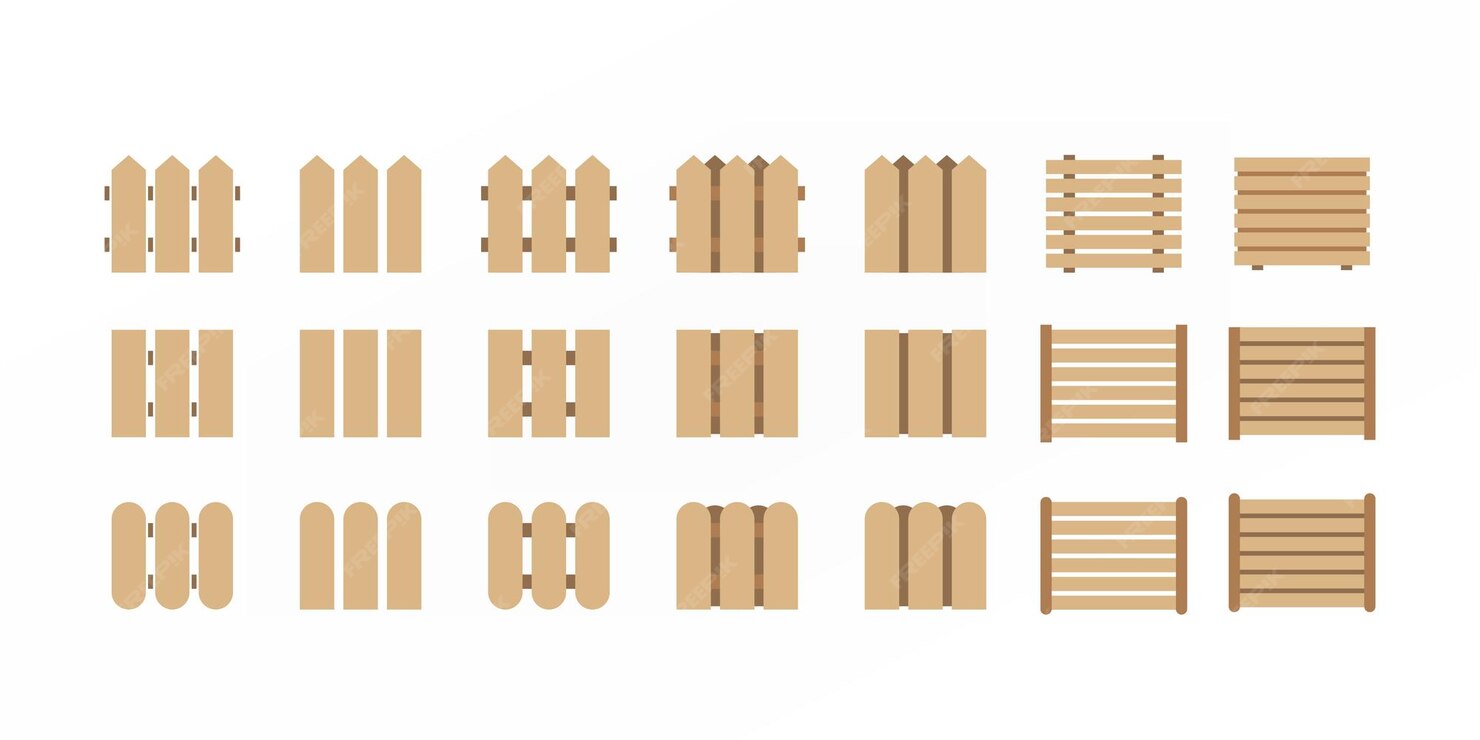 Premium Vector | Set of different fence planks illustration Premium Vector | Set of different fence planks illustration