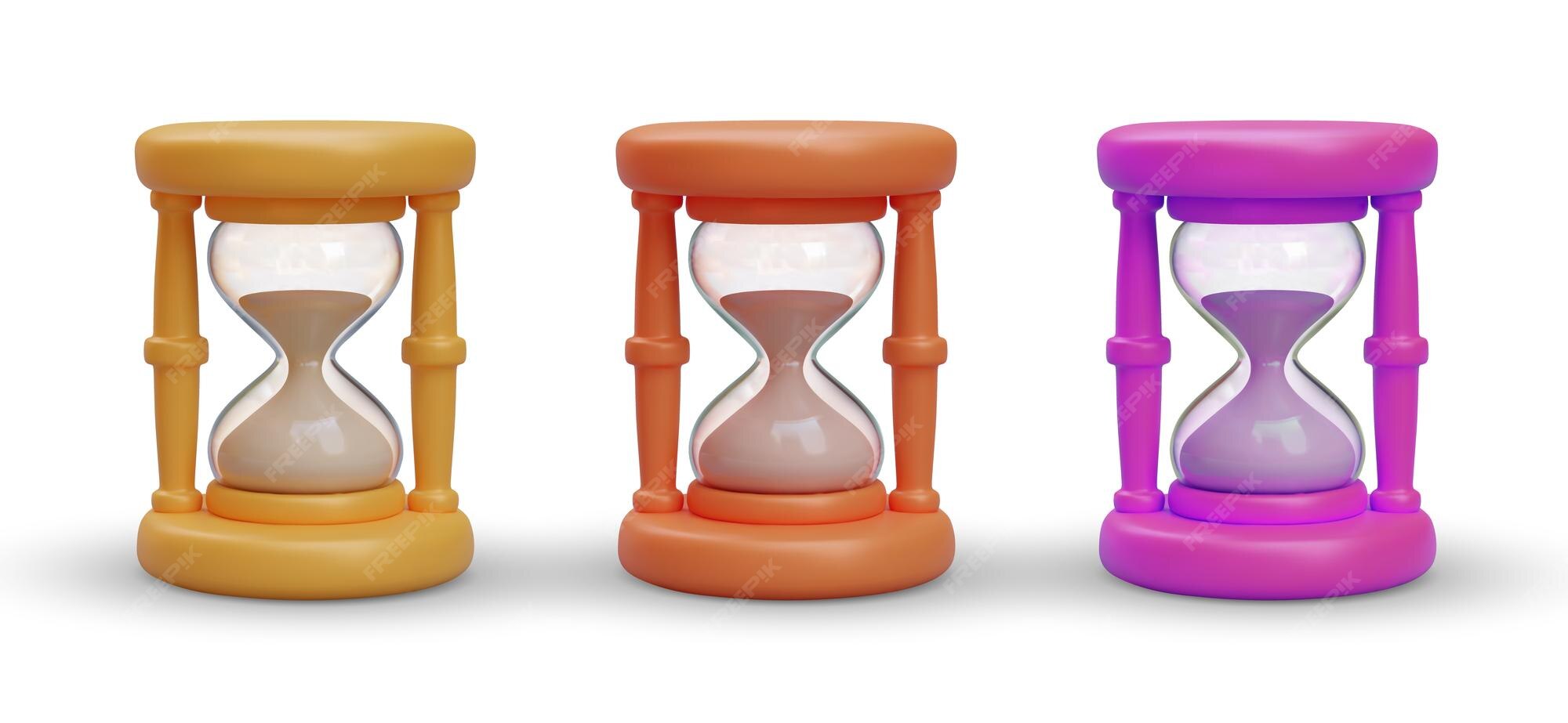 Premium Vector Set Of Different Hourglasses In Realistic Style Measuring Passing Time In