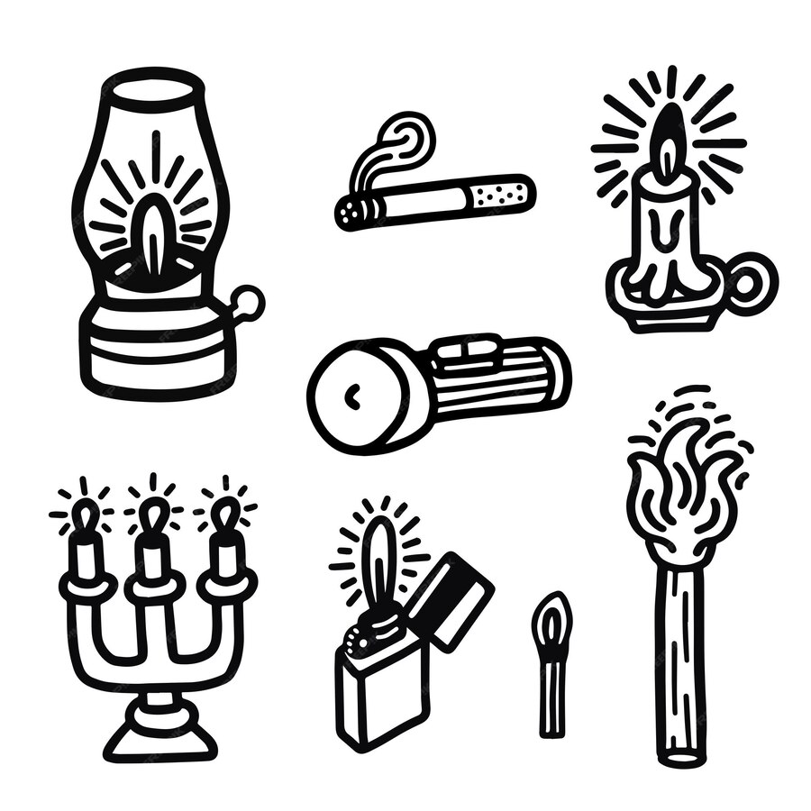 Premium Vector | Set of different light sources Premium Vector | Set of different light sources
