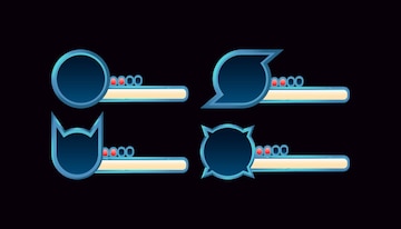Premium Vector | Set of fantasy gui indicator progress bar with various border frame for game ui ...