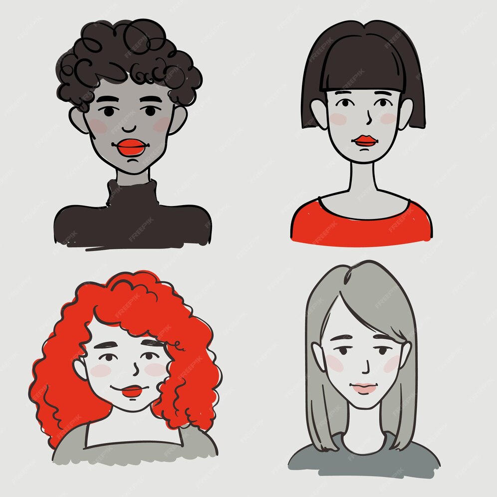 Premium Vector | Set of female characters Premium Vector | Set of female characters