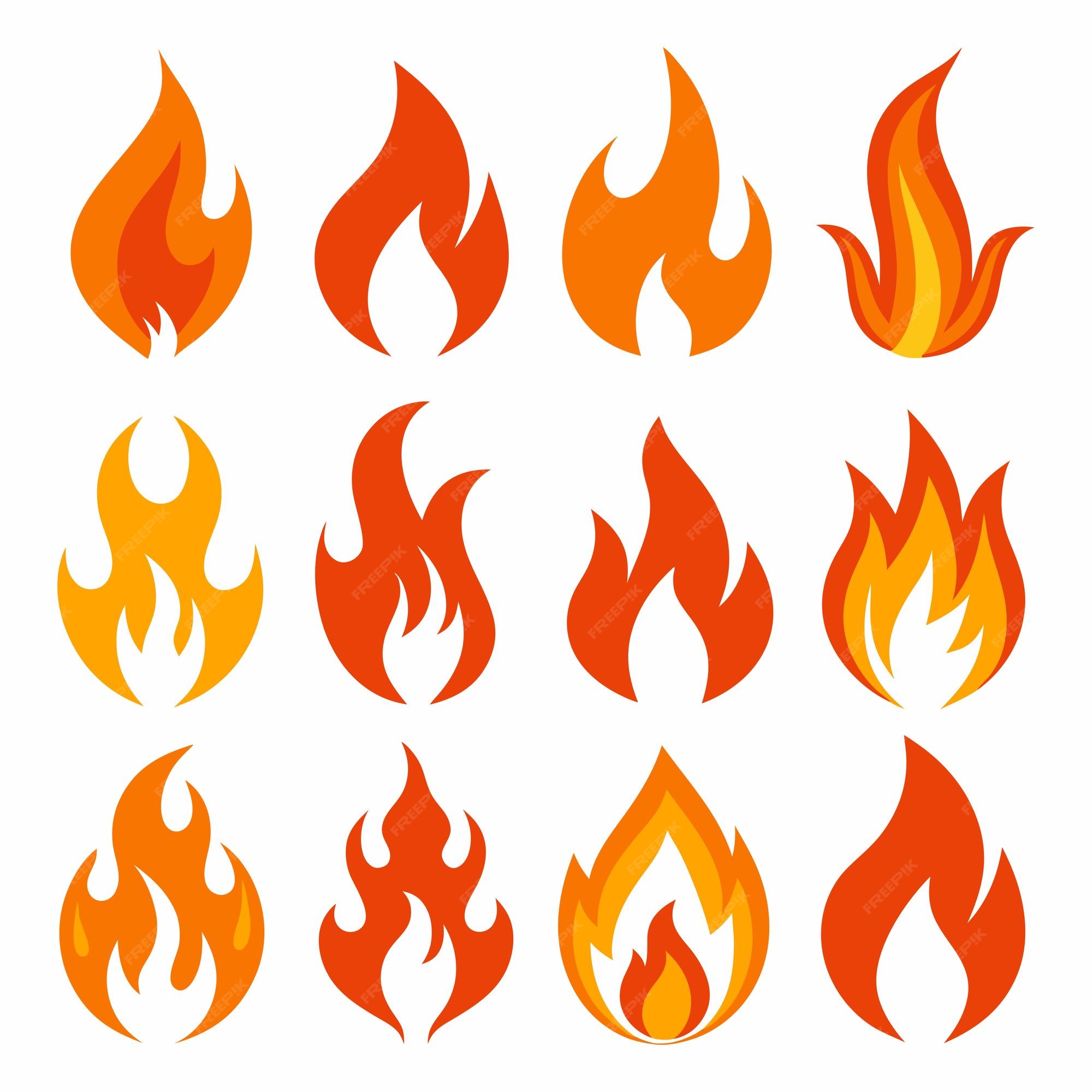 Set of Fire Flame Symbols Vector Illustration | Premium AI-generated vector Set of Fire Flame Symbols Vector Illustration | Premium AI-generated vector