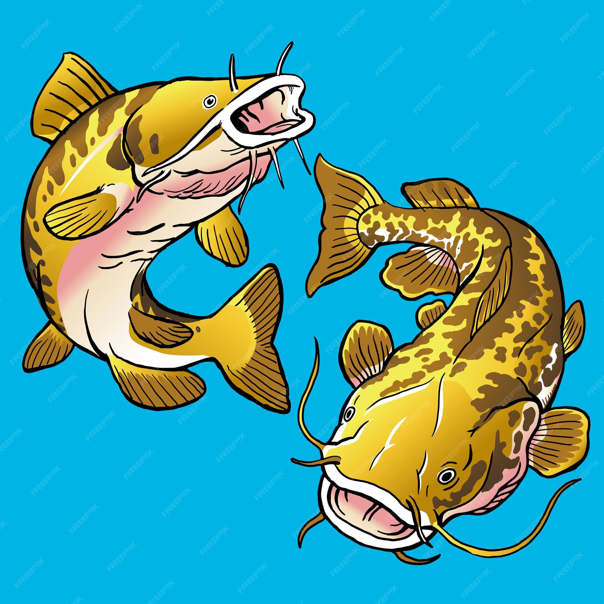 Premium Vector | Set of flathead catfish for premium pack Premium Vector | Set of flathead catfish for premium pack