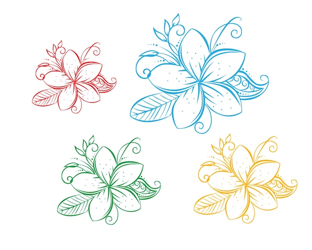 Premium Vector | Set of flowers vector design Premium Vector | Set of flowers vector design