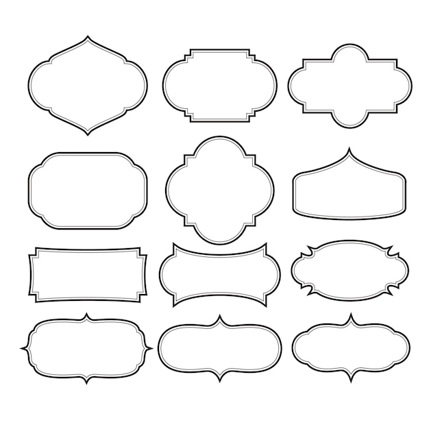 Premium Vector | Set of frames border design Premium Vector | Set of frames border design
