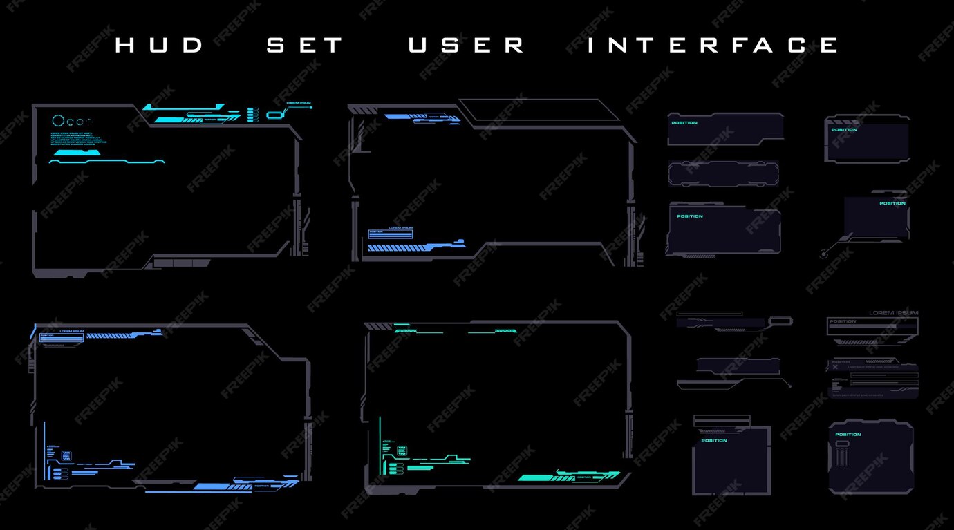 Premium Vector | Set futuristic hud frames and headers ui ux for hud ui hud user interface ...