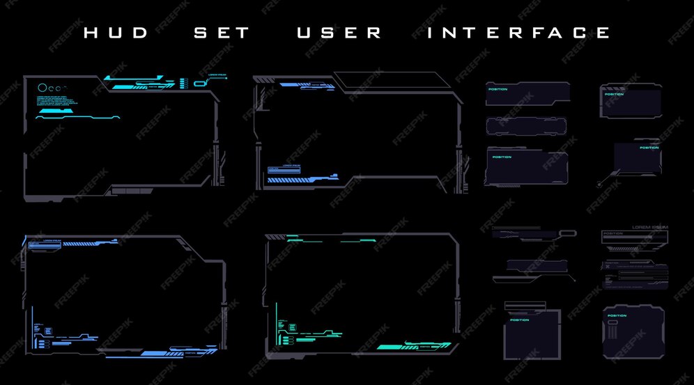 Premium Vector | Set futuristic hud frames and headers ui ux for hud ui hud user interface ...