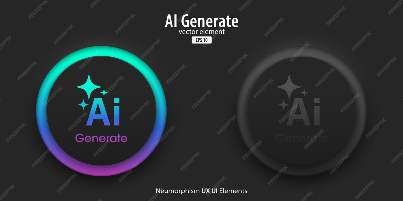 Premium Vector | Set of generative AI buttons Active and inactive buttons with generated icons ...