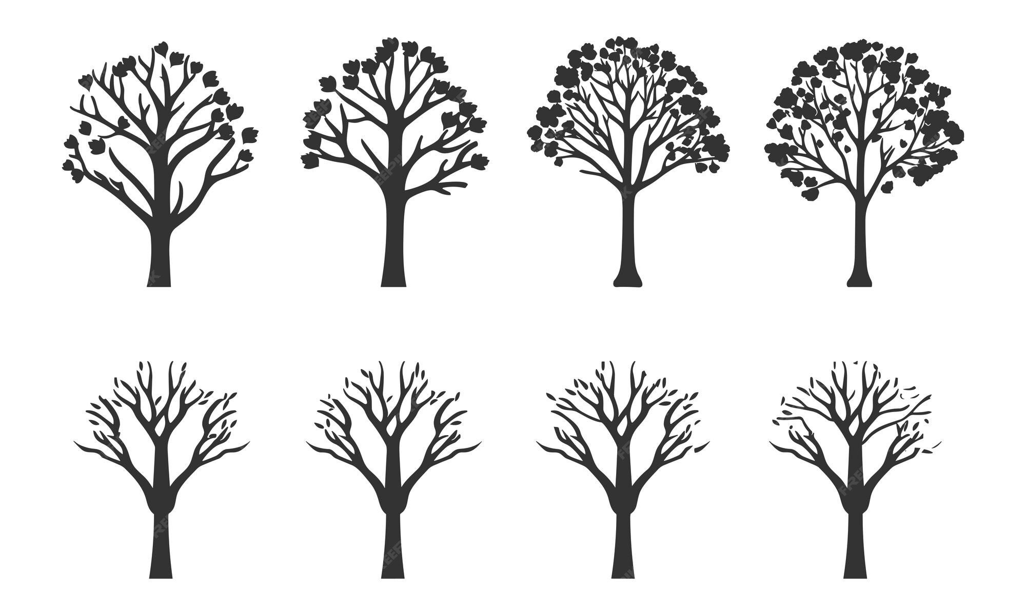 Set of green tree vector illustration for logo or icon isolated on ... Set of green tree vector illustration for logo or icon isolated on ...