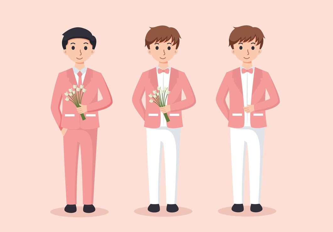 Premium Vector | Set of groomsmen wedding man in suit cartoon vector ... Premium Vector | Set of groomsmen wedding man in suit cartoon vector ...