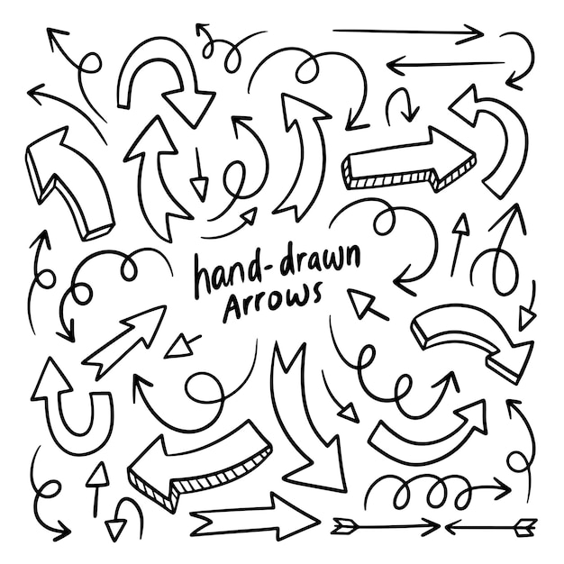 Premium Vector | Set of hand drawn arrows vector Premium Vector | Set of hand drawn arrows vector