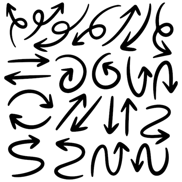 Premium Vector | Set of hand drawn arrows vector Premium Vector | Set of hand drawn arrows vector