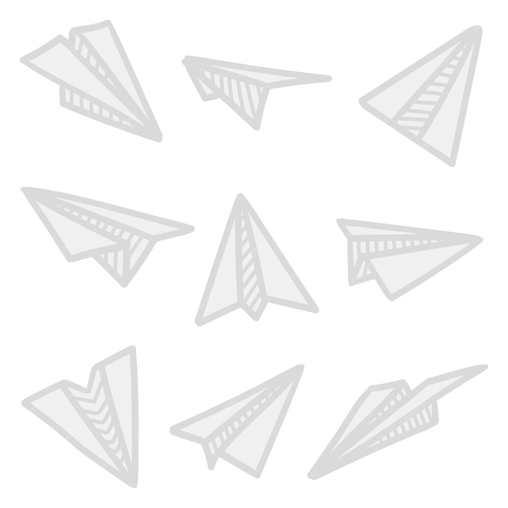 Premium Vector | Set of hand drawn paper airplane Premium Vector | Set of hand drawn paper airplane