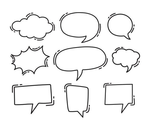 Free Vector | Empty hand drawn speech bubbles set Free Vector | Empty hand drawn speech bubbles set