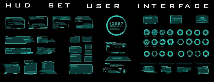 Premium Vector | Set HUD user interface elements Futuristic interface with frames callouts and ...