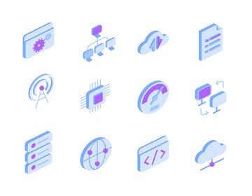 Premium Vector | Set of icons with internet and online services in ...