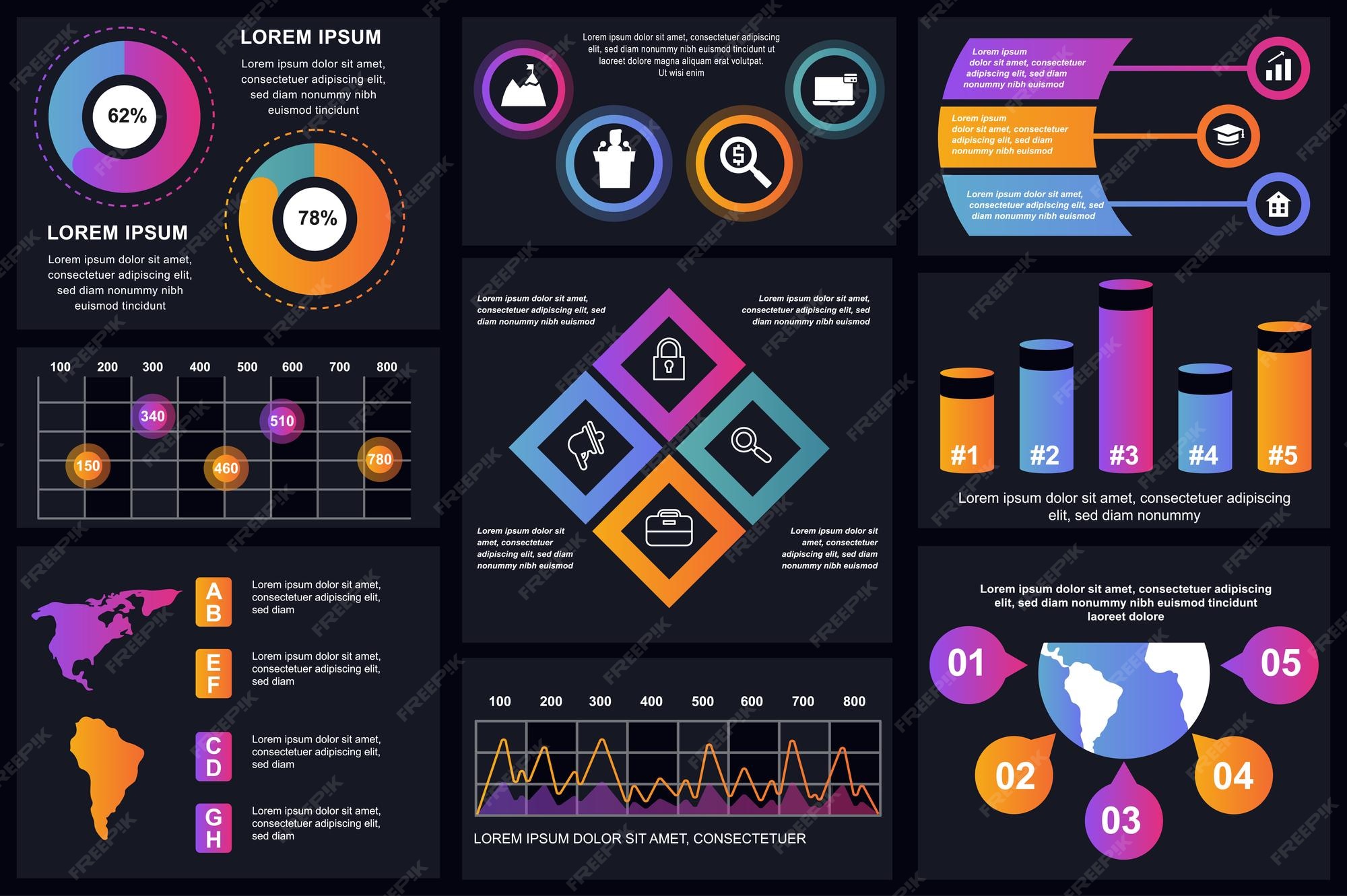 Premium Vector | Set of infographic elements data visualization vector ...