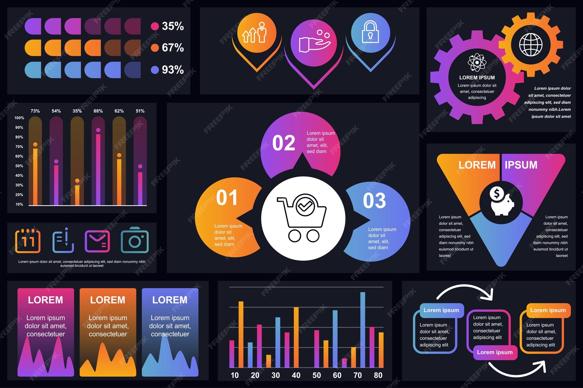 Premium Vector | Set of infographic elements data visualization vector ...