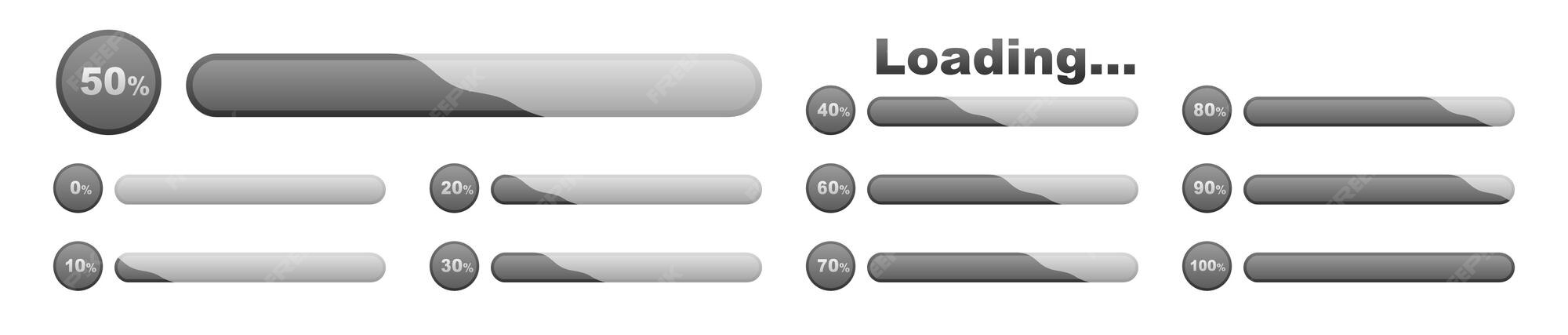 Premium Vector Set Loading Bar Icons Progress Bar Loading Signs Buffer Loader Or Preloader