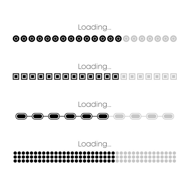 Premium Vector Set Of Loading Bar Progress Bar Loading Collection Loading Status Bar With