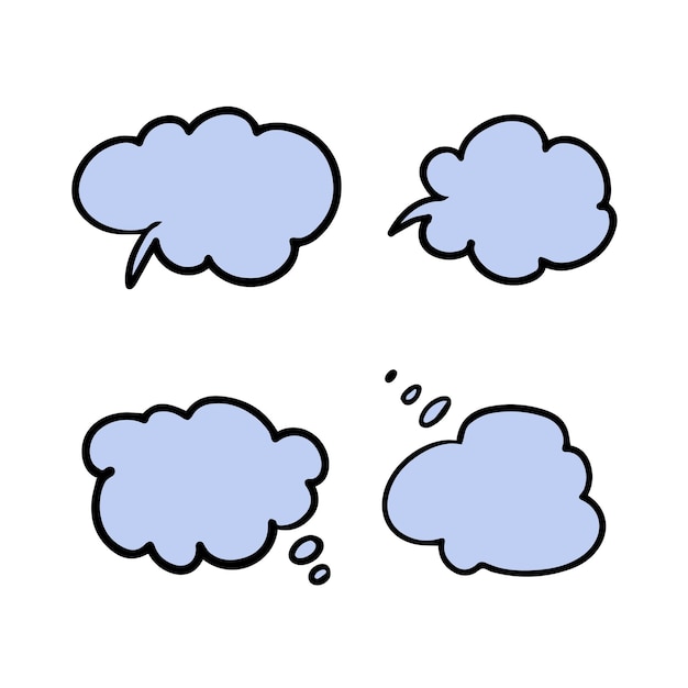 Premium Vector | Set of message bubbles. thought bubbles in comic ... Premium Vector | Set of message bubbles. thought bubbles in comic ...
