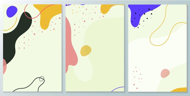Premium Vector | Set of minimalist hand drawn fluid shapes background Premium Vector | Set of minimalist hand drawn fluid shapes background