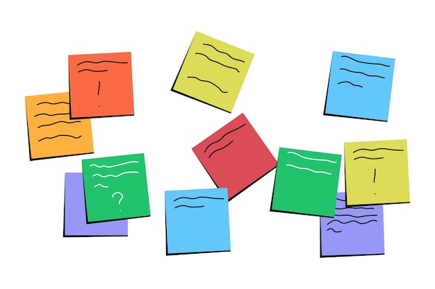 Premium Vector | A set of multicolored square sticky notes Premium Vector | A set of multicolored square sticky notes