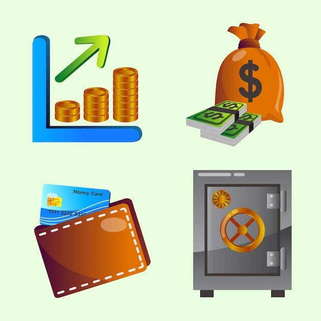 Premium Vector | Set of object element drawing in business concept Premium Vector | Set of object element drawing in business concept