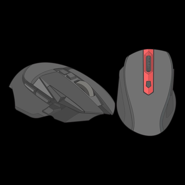 색칠 컴퓨터 마우스 개요 드로잉 벡터 스케치 스타일의 컴퓨터 마우스 세트 컴퓨터 마우스 교육 템플릿 개요 벡터 일러스트