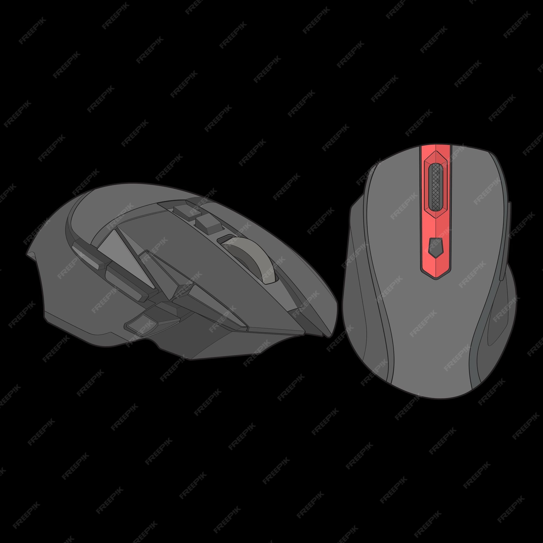 색칠 컴퓨터 마우스 개요 드로잉 벡터 스케치 스타일의 컴퓨터 마우스 세트 컴퓨터 마우스 교육 템플릿 개요 벡터 일러스트