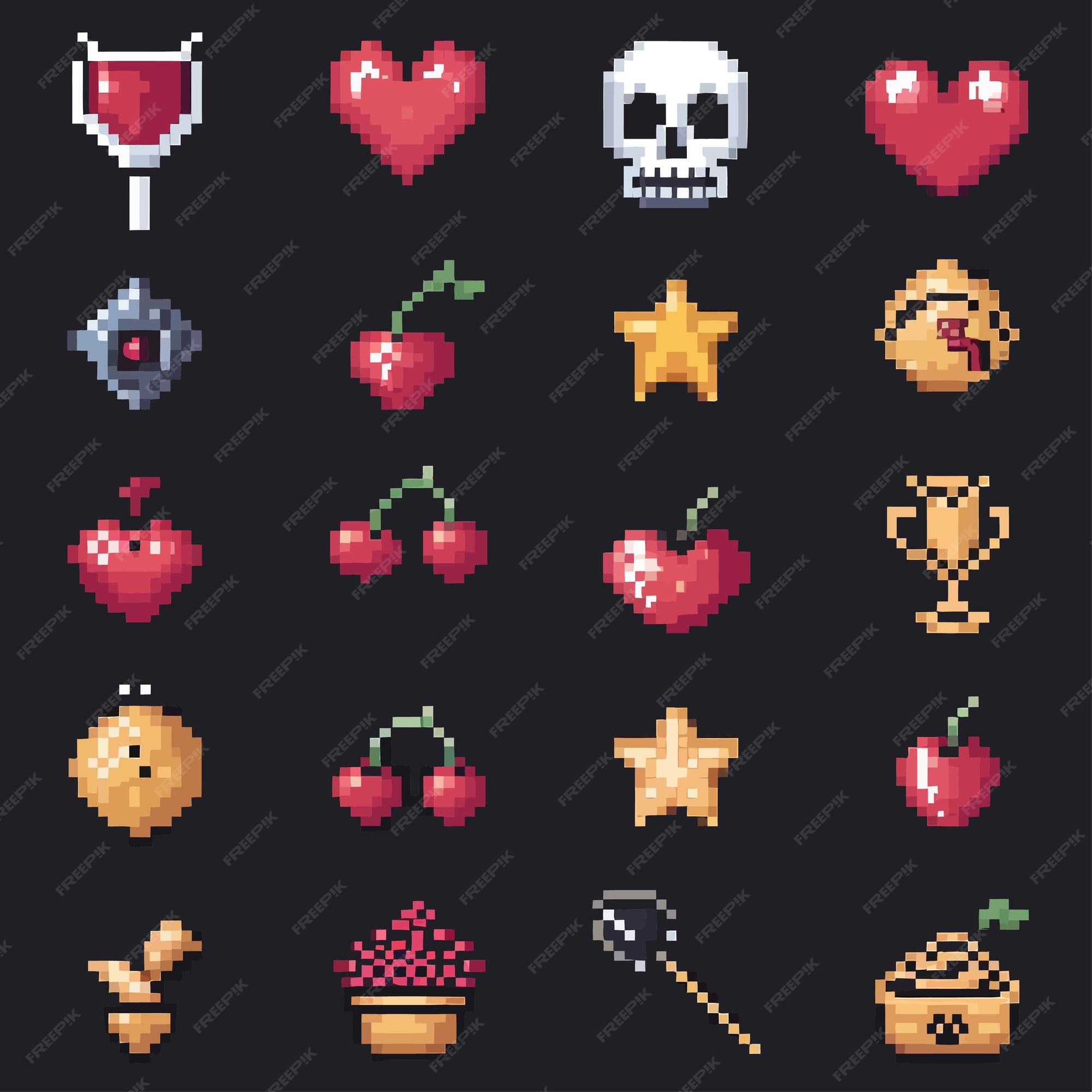 Premium Vector | Set_of_minimalistic_pixel_art_vector_objects Premium Vector | Set_of_minimalistic_pixel_art_vector_objects
