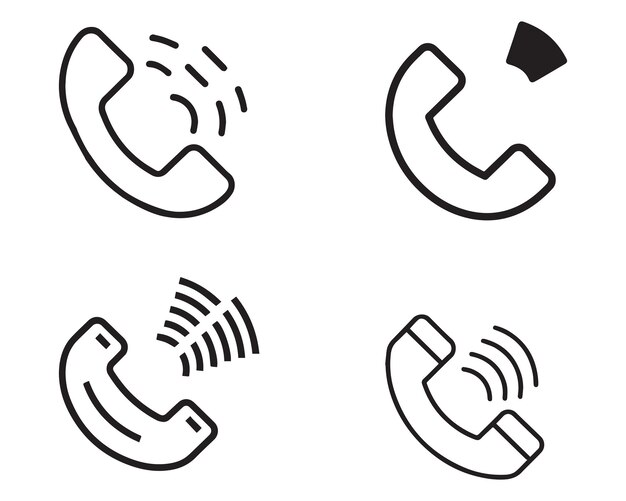 Premium Vector | Set of phone call handset icons vector on white ... Premium Vector | Set of phone call handset icons vector on white ...
