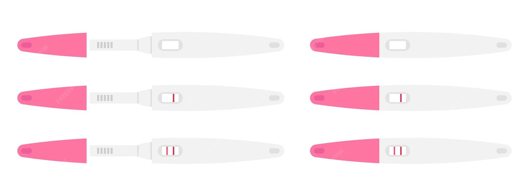 Premium Vector Set Of Pregnancy Test Results Vector Illustration Pregnancy Positive And