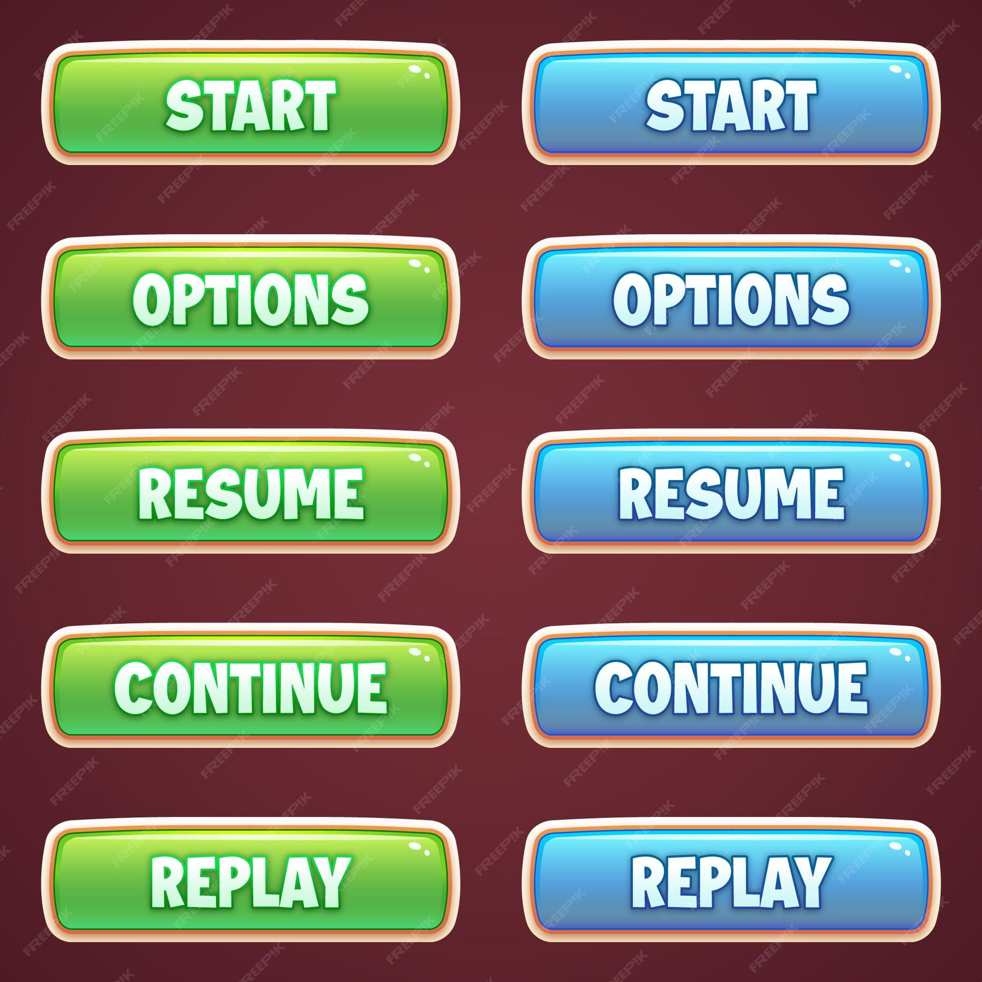 Premium Vector | Set of realistic game button with editable text effect. gui design to build ...