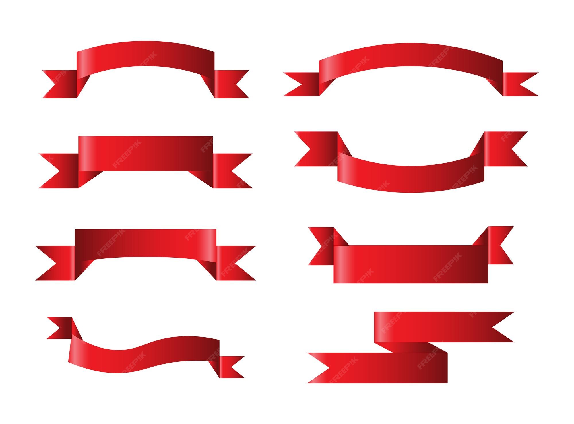 Premium Vector | Set of red ribbons. vector illustration Premium Vector | Set of red ribbons. vector illustration