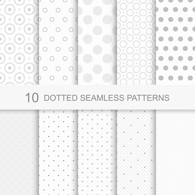 Premium Vector Set Of Seamless Patterns With Dots