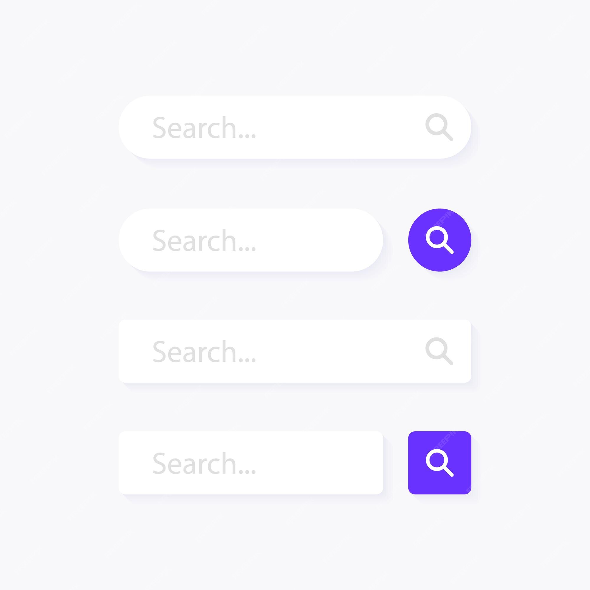 Premium Vector | Set Search bar Web ui design element for web site or browsers Text field and ...