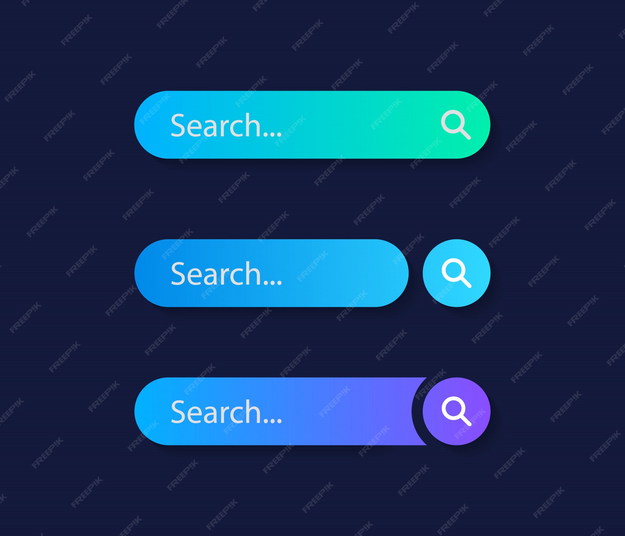 Premium Vector | Set Search bar. Web ui design element for web site or ...