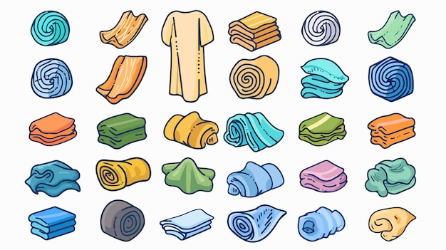 Set of Simple Fabric Properties Icons | Premium AI-generated vector Set of Simple Fabric Properties Icons | Premium AI-generated vector